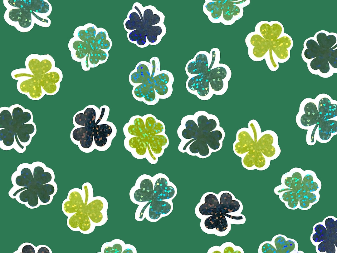 Mini Holographic Shamrock Stickers, Bulk Mini Stickers, Clover St ...