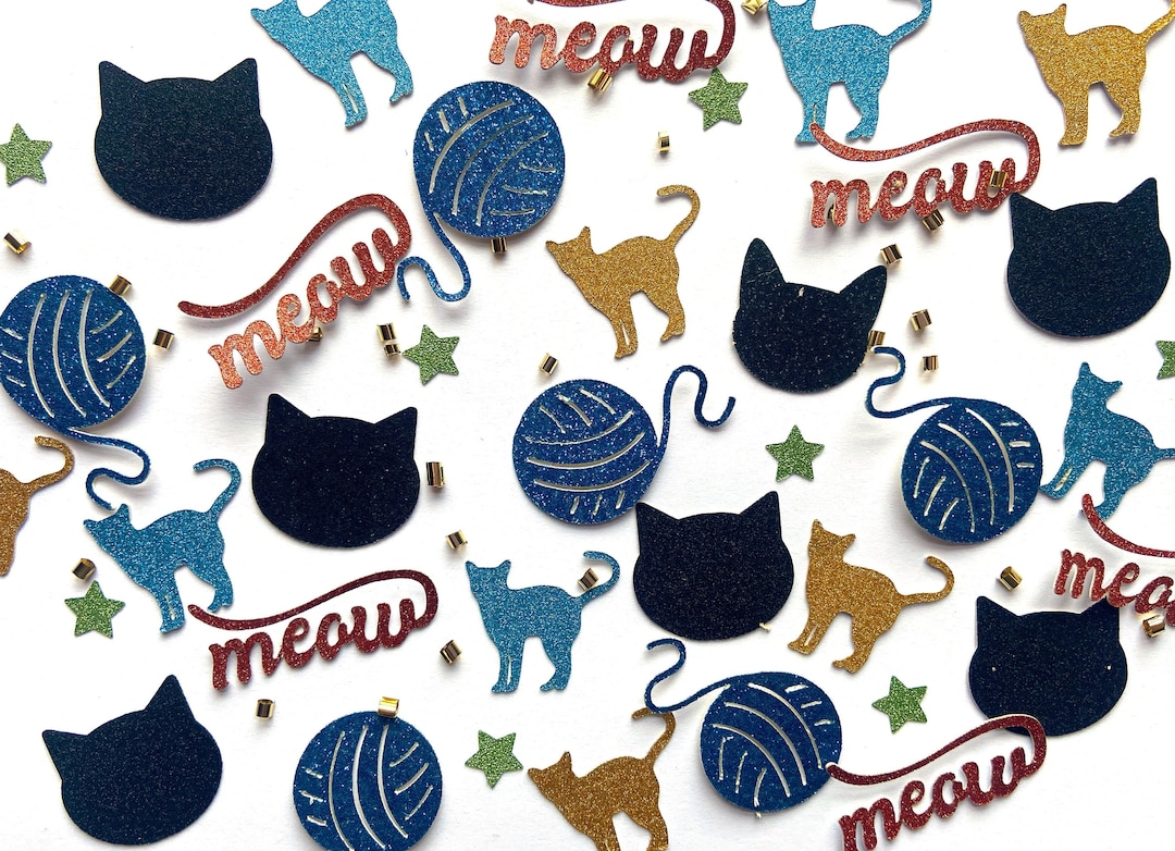 Cat Confetti, Cat Birthday Decorations for Boys, Boy Cat Confetti ...