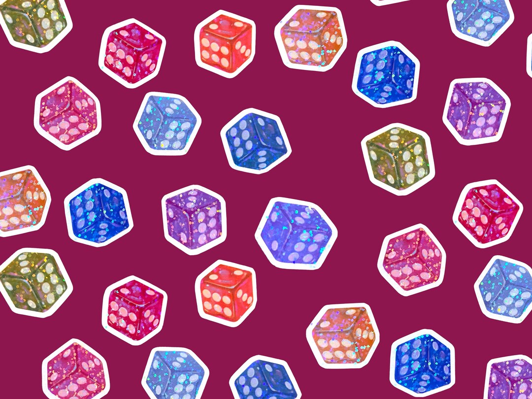 Mini Holographic Dice Stickers, Bulk Mini Stickers, Cute Girly Stickers ...