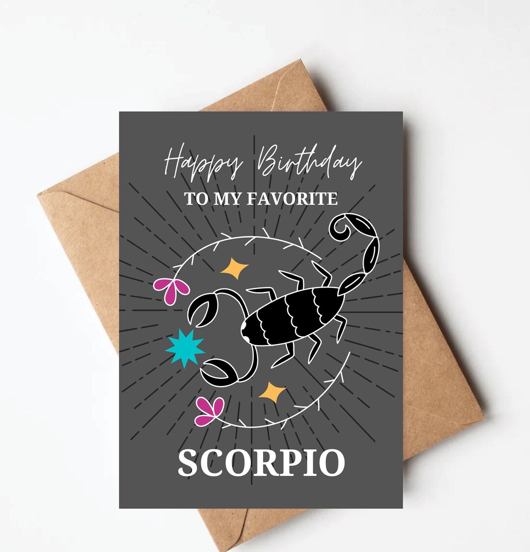 Scorpio Birthday Card, Zodiac Sign Birthday Card, Happy Birthday to My ...