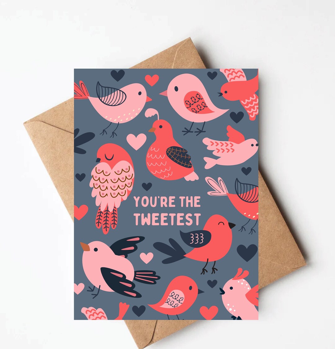 Bird Valentines Day Card, Cute Valentines Day Card for Boyfriend or ...