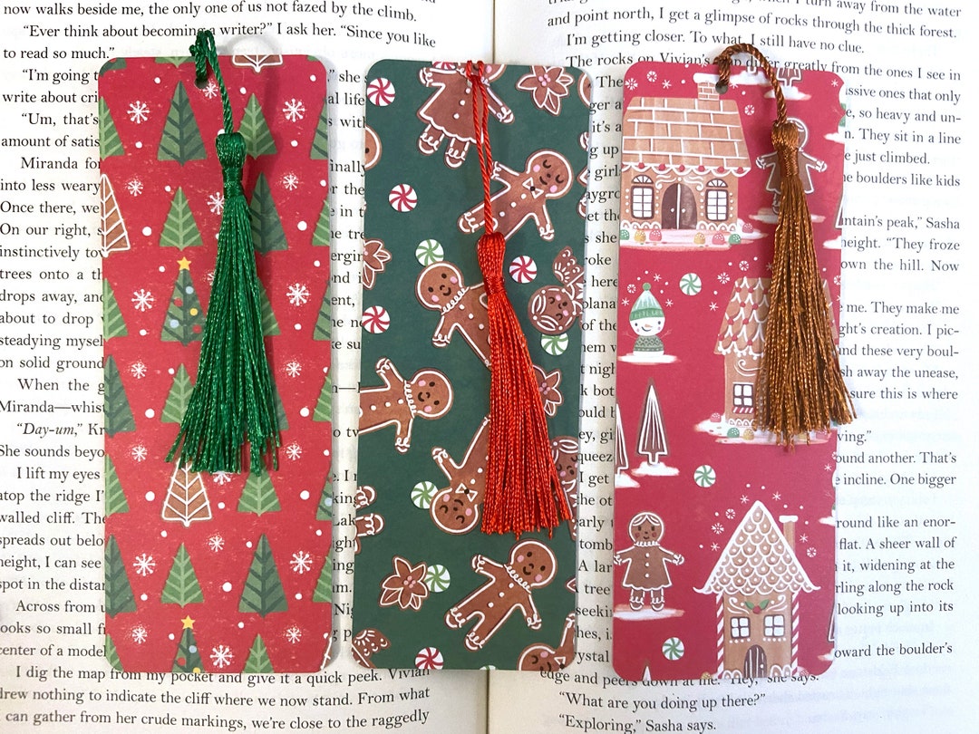 Gingerbread Christmas Bookmarks, Christmas Holiday Bookmark Set ...