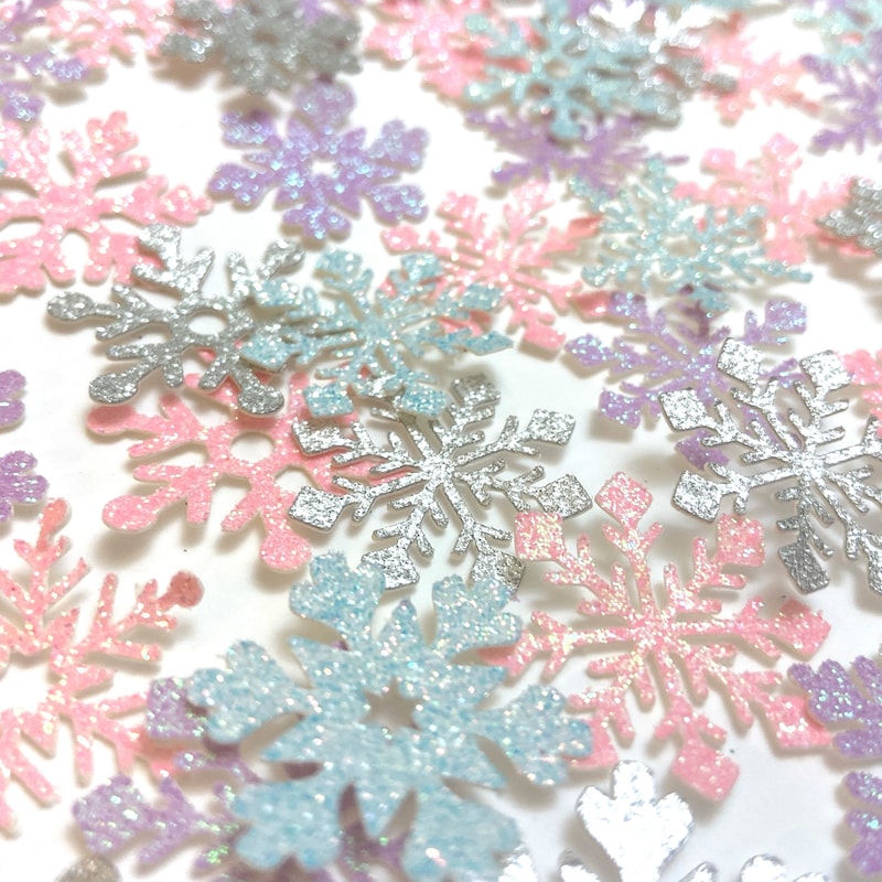 Pink Snowflakes Confetti - Etsy