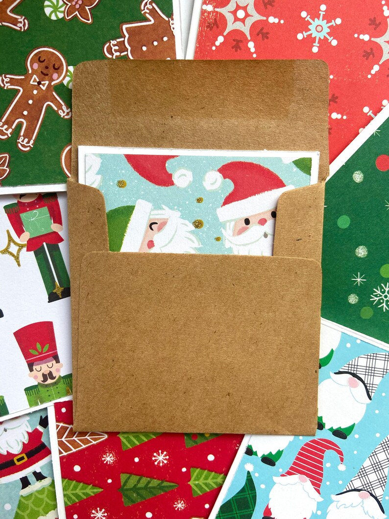 Mini Christmas Cards With Envelopes, Mini Kraft Envelopes, Mini Blank ...
