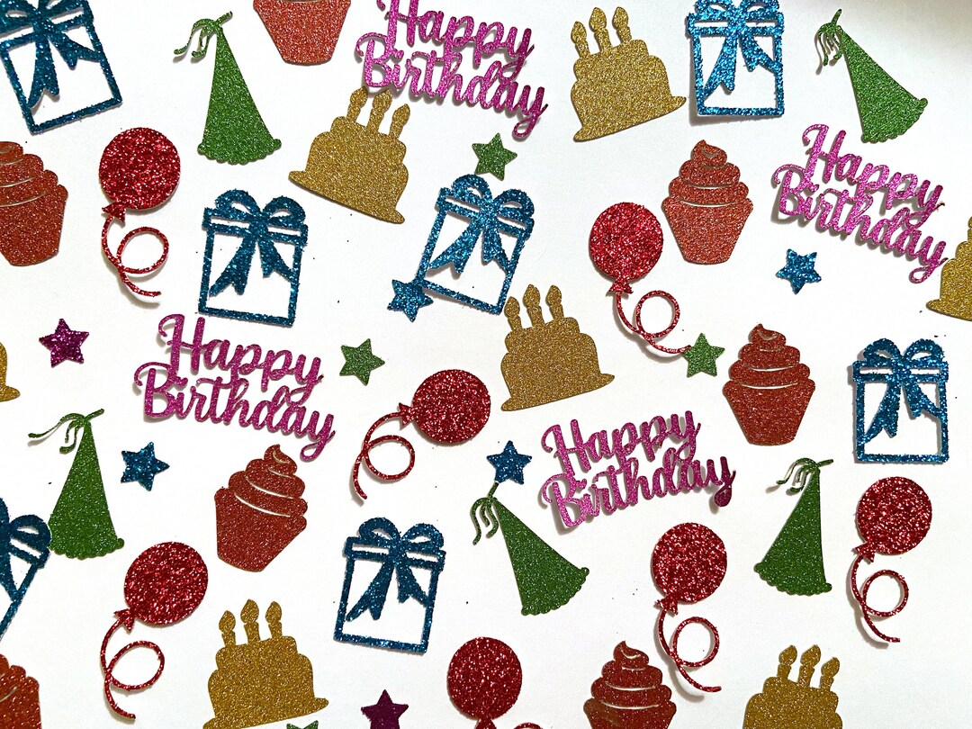 Classic Birthday Confetti, Birthday Glitter Confetti, 200 Pieces of ...