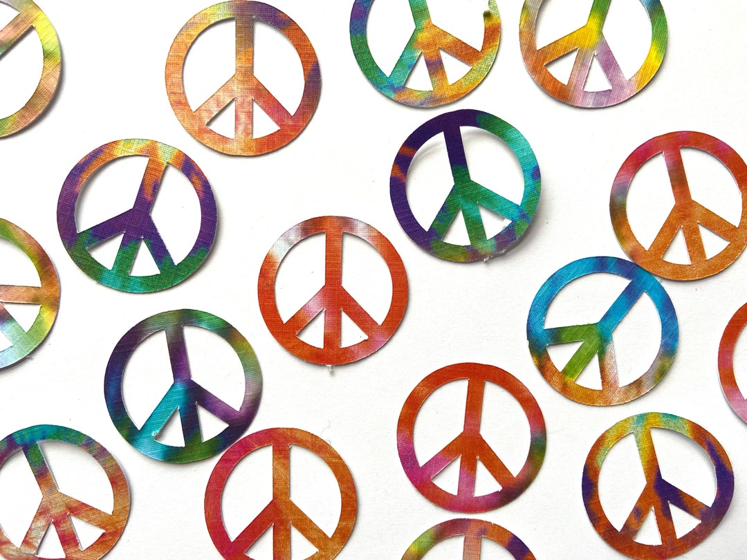 200 Pieces of Peace Sign Confetti, Groovy Confetti, Tie Dye Birthday ...