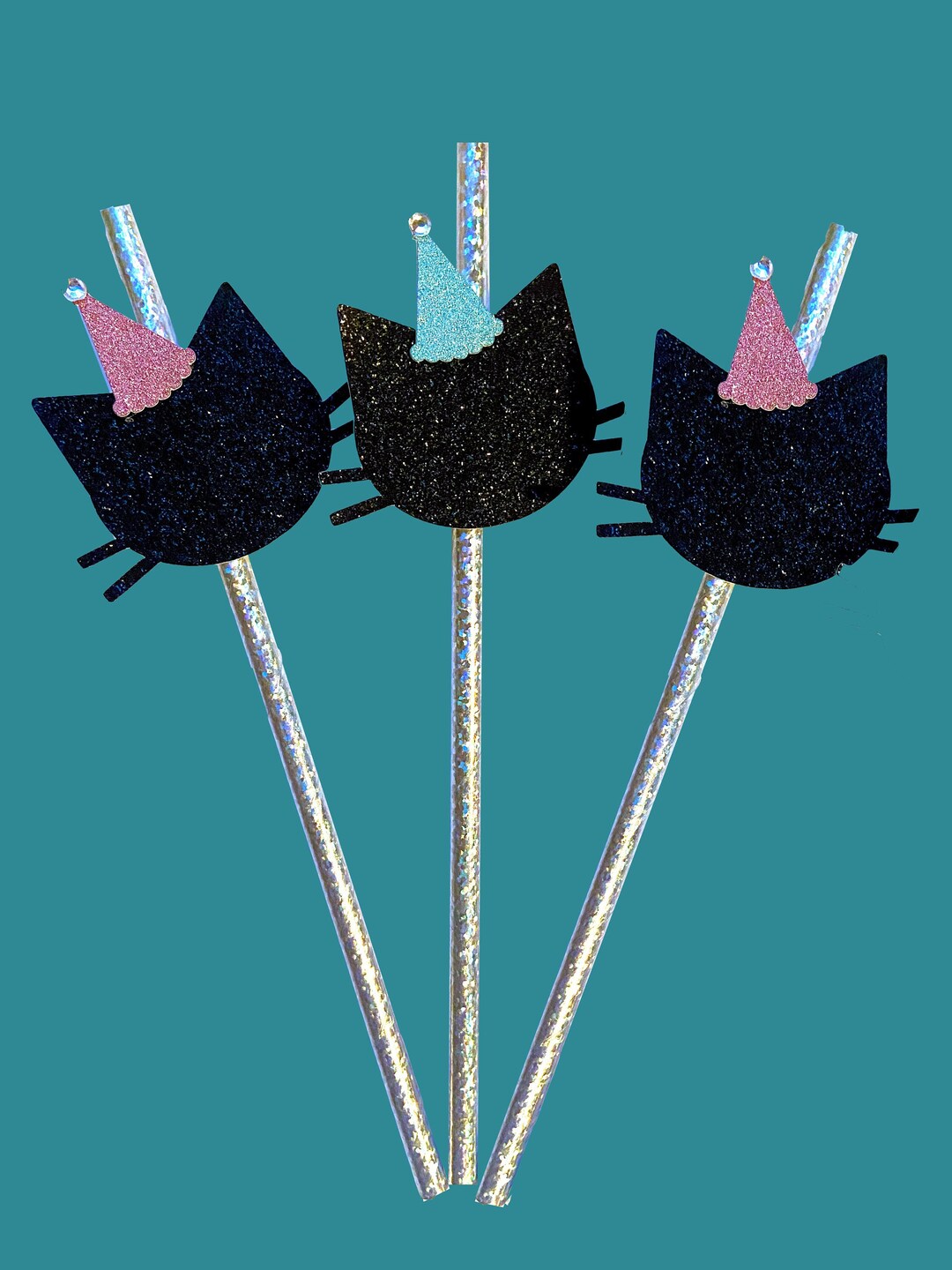 Cat Party Straws, Cat Birthday Party Decorations, Paper Cat Straws - Etsy
