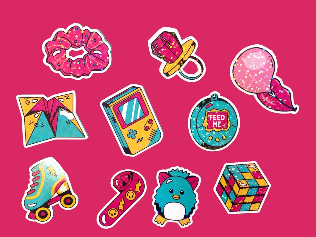 Mini Holographic 90s Sticker Pack, Bulk Mini Stickers, Waterproof ...