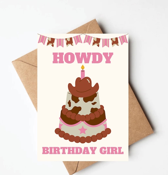 Cowgirl Birthday Card Rodeo Birthday Card Horse Lover Card - Etsy