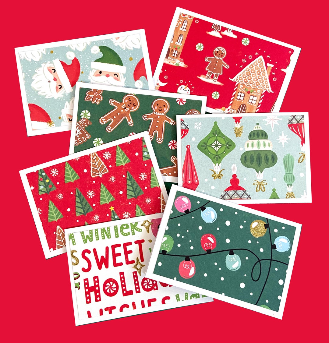Gift Card Sized Mini Christmas Cards With Envelopes, Colorful Christmas ...