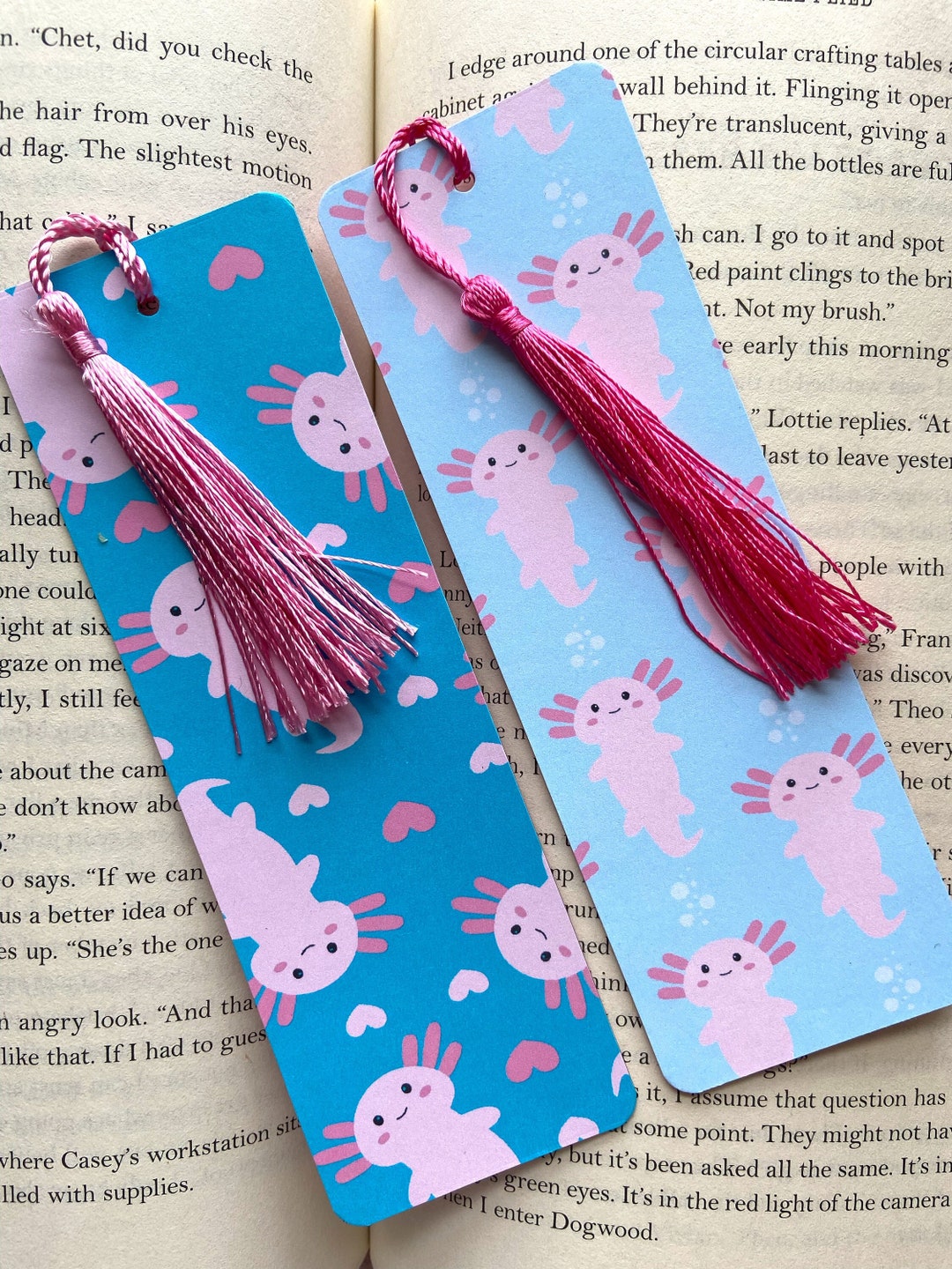 Axolotl Bookmark, Cute Kids Bookmarks, Axolotl Gift, Axolotl Bookmark ...