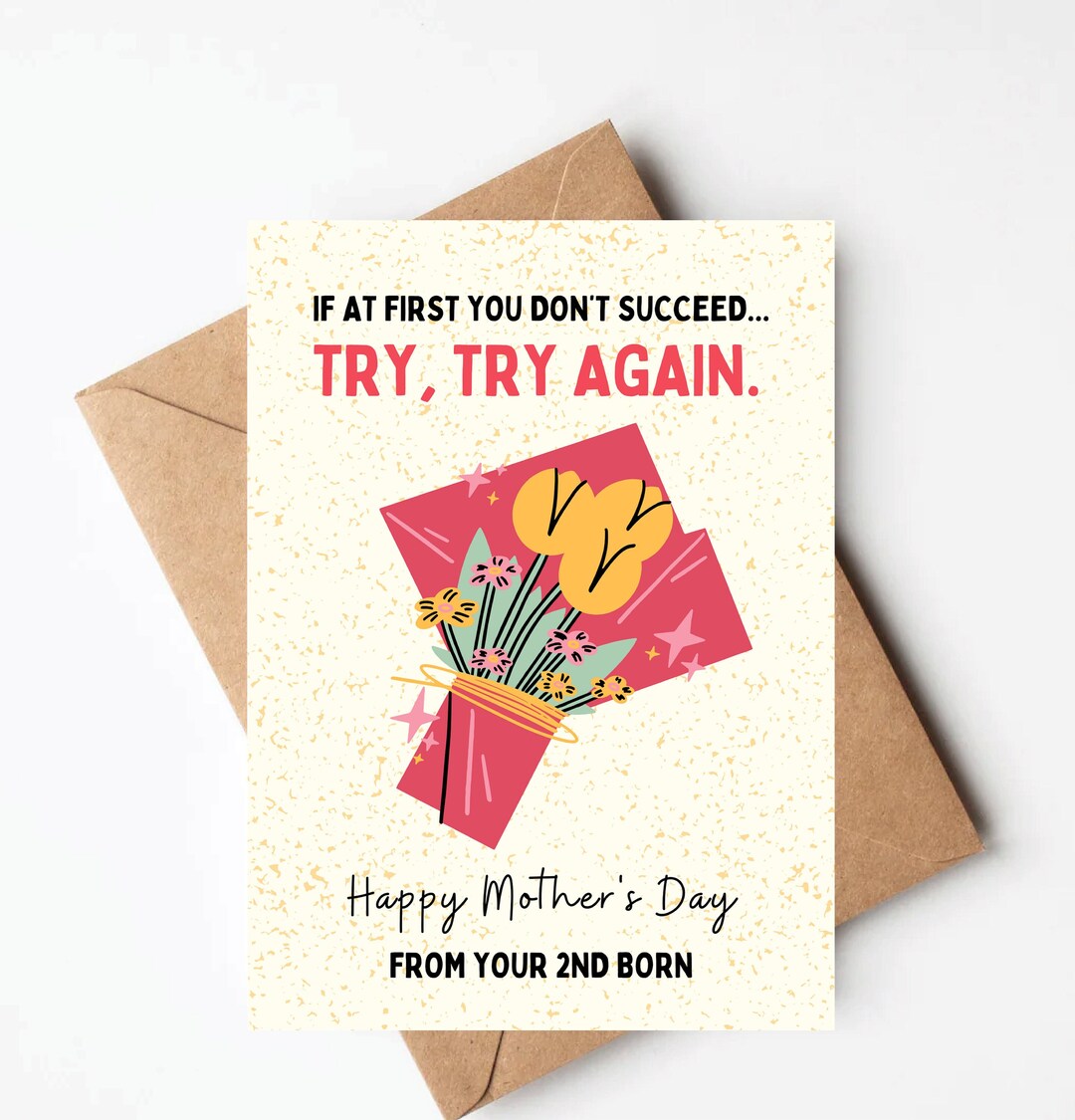 Funny Mothers Day Card From Second Born, Middle Child Mothers Day Card ...