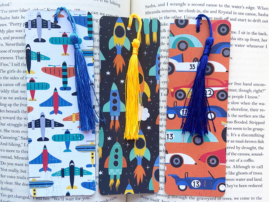 Boys Bookmarks for Kids, Kids Bookmarks, Airplane Bookmarks, Car ...