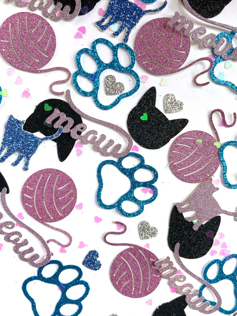 Cat Confetti Cat Birthday Decorations Cat Head Confetti Cat - Etsy