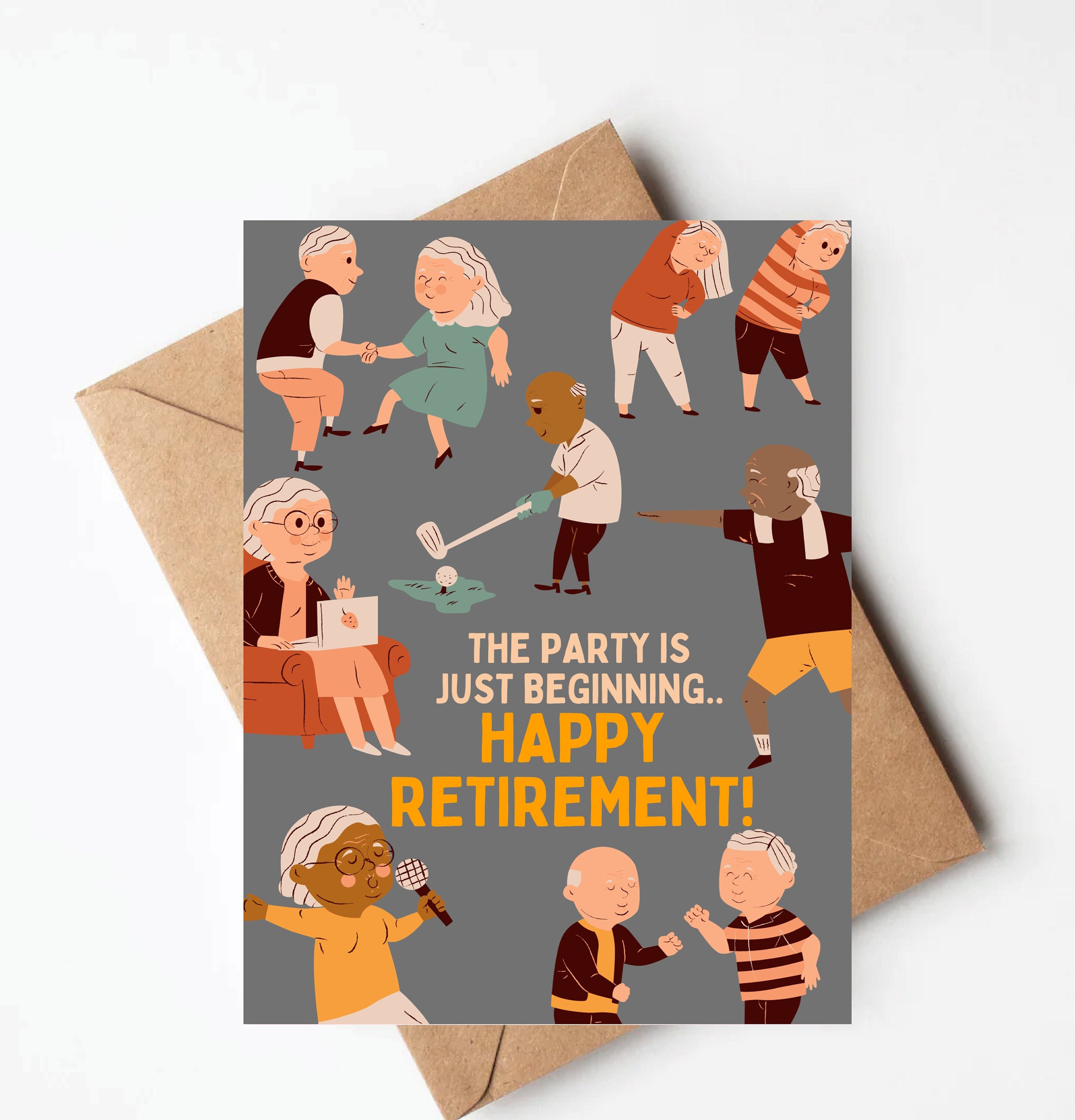 Funny Retirement Card With Old People Dancing, Funny Retirement Card ...