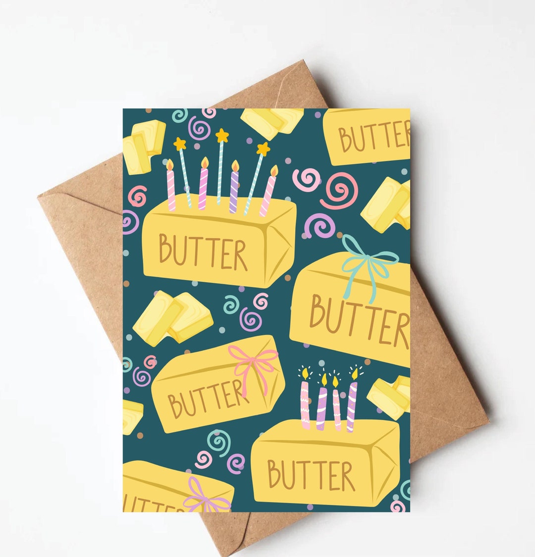 Butter Birthday Card, Funny Birthday Card for Friend, Foodie Food Lover ...