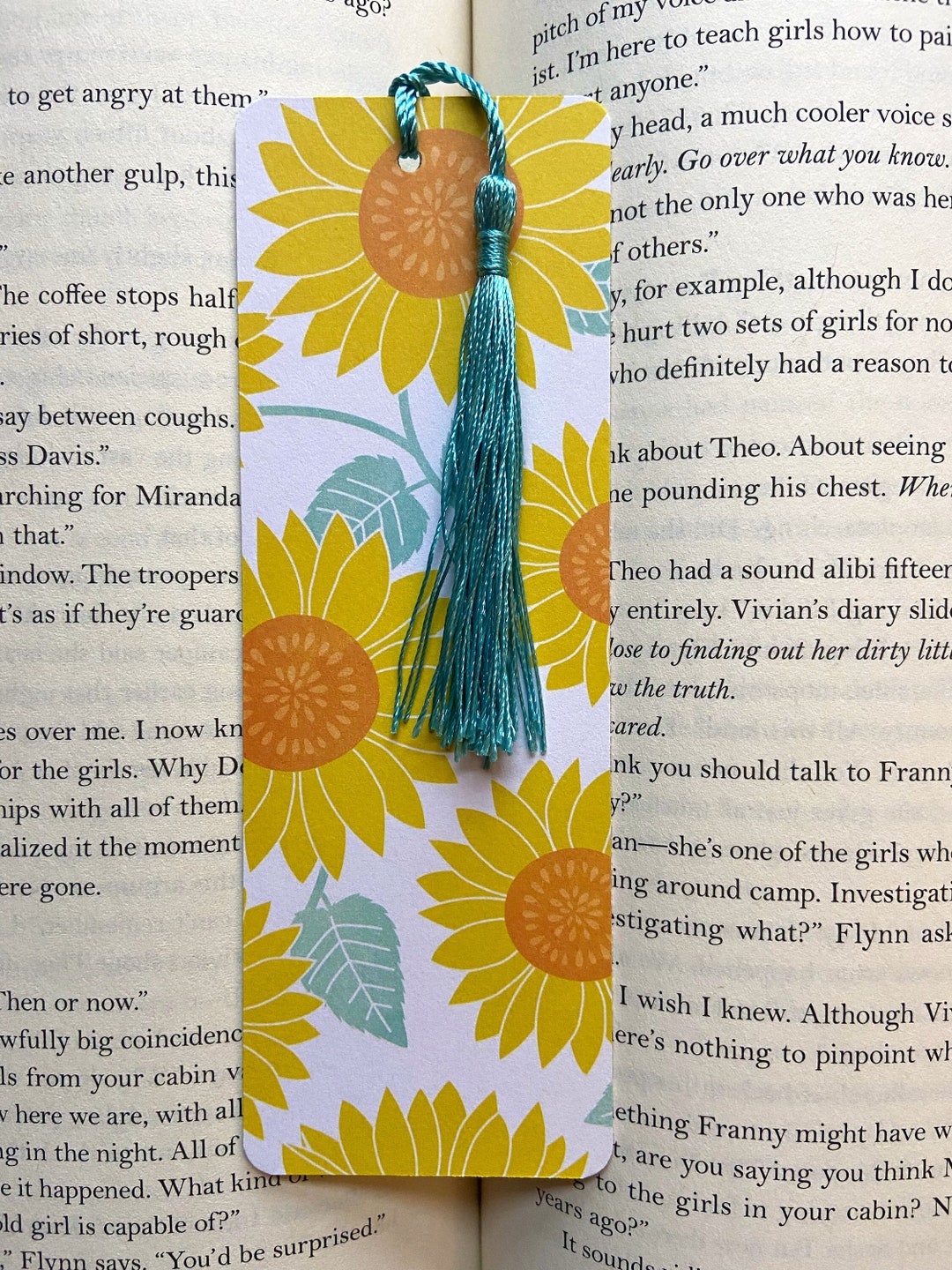 Sunflower Bookmark Pretty Floral Bookmark Bookmarks for - Etsy