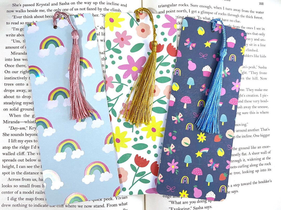 Colorful Rainbow Bookmark Set, Cute Bookmarks for Kids, Pretty Bookmark ...