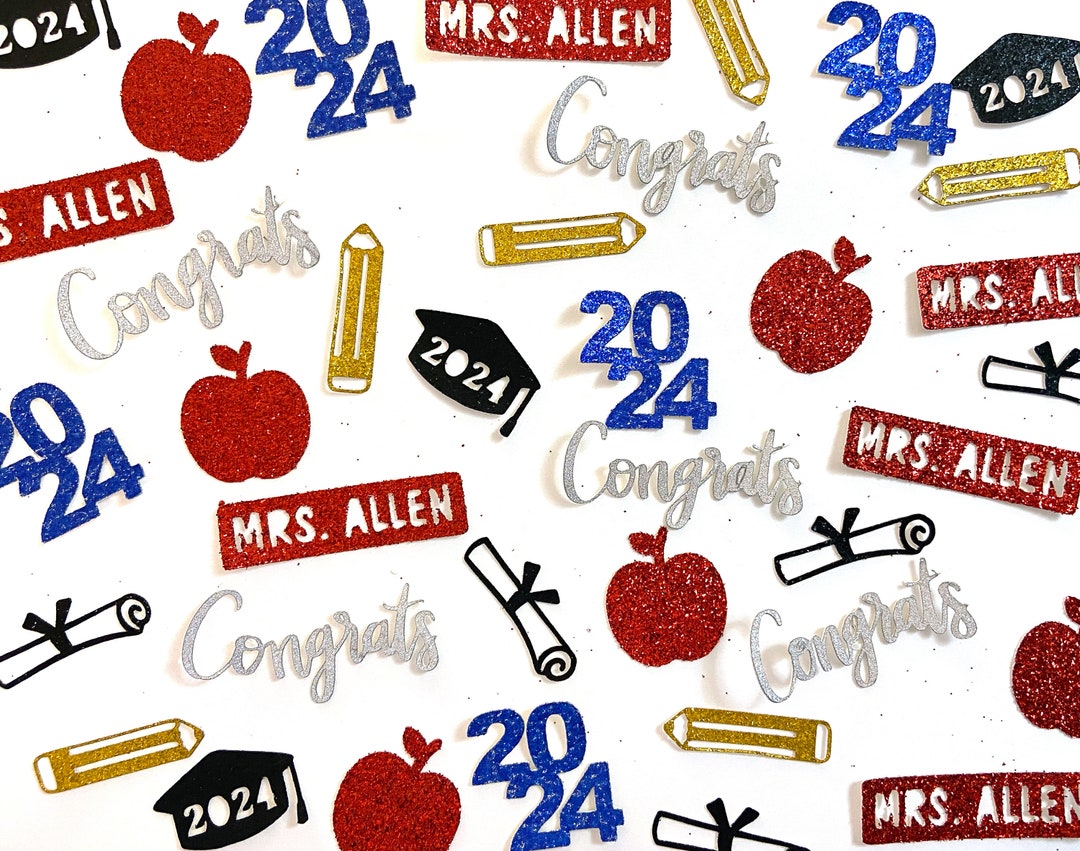 Personalized Teacher Graduation Confetti, 2024 College Graduation Party ...