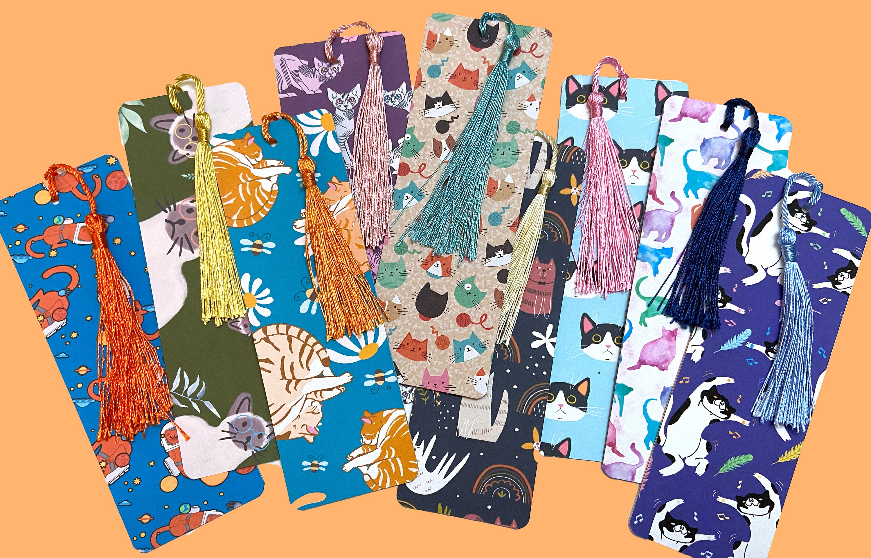 Bulk Cat Bookmarks, Assorted Cat Bookmarks, Mystery Bookmark Bundle ...