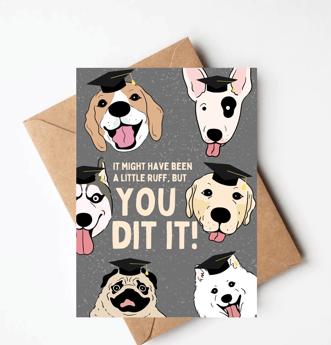 Dog Graduation Card, Funny Graduation Card for High School or College ...