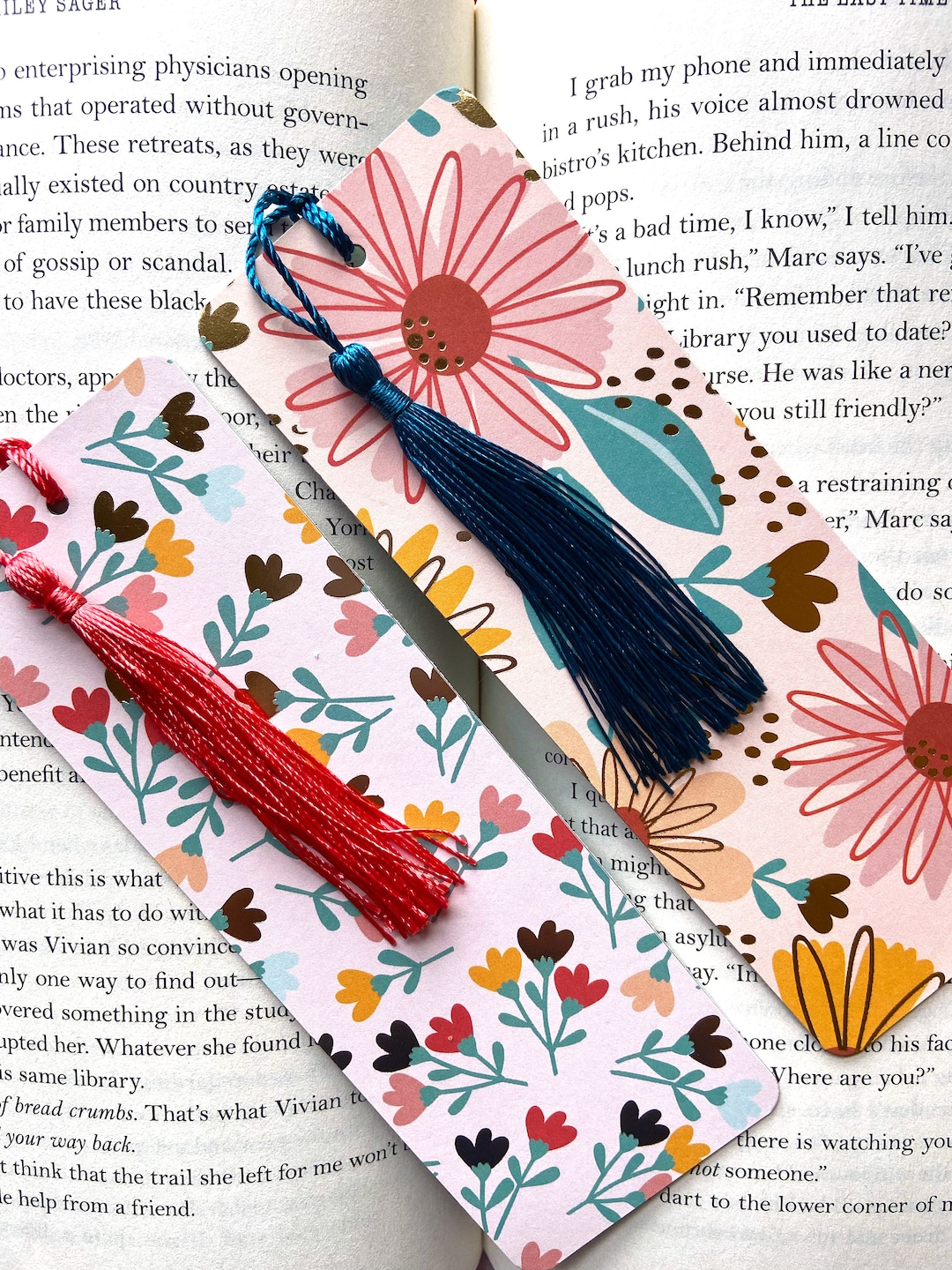 Set of Flower Bookmarks, Pretty Bookmarks for Women, Bookmarks With ...