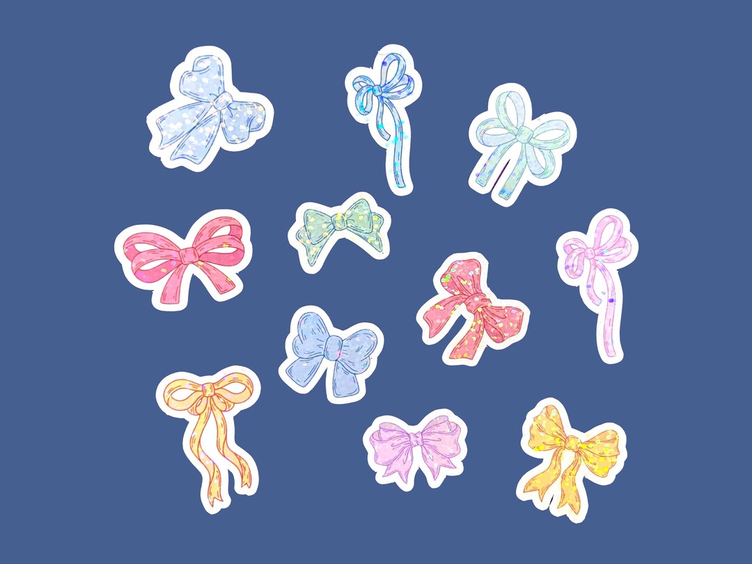 Mini Pastel Bow Stickers, Bulk Mini Stickers, Cute Girly Coquette ...