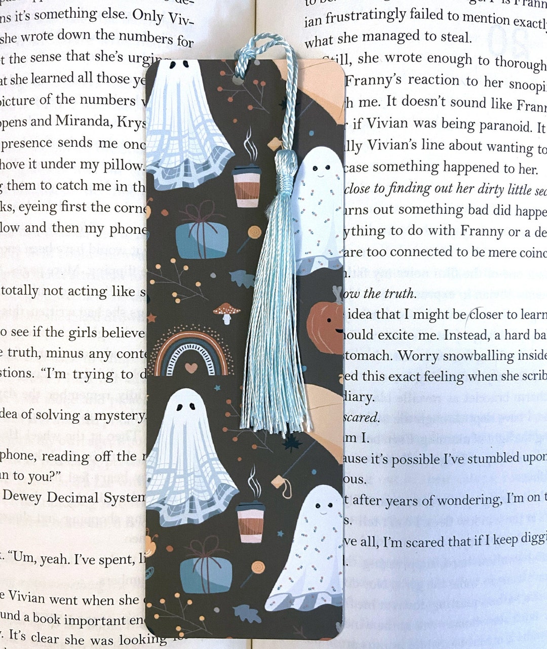 Cute Ghost Bookmark, Halloween Bookmark, Fall Ghost Bookmark, Spooky ...