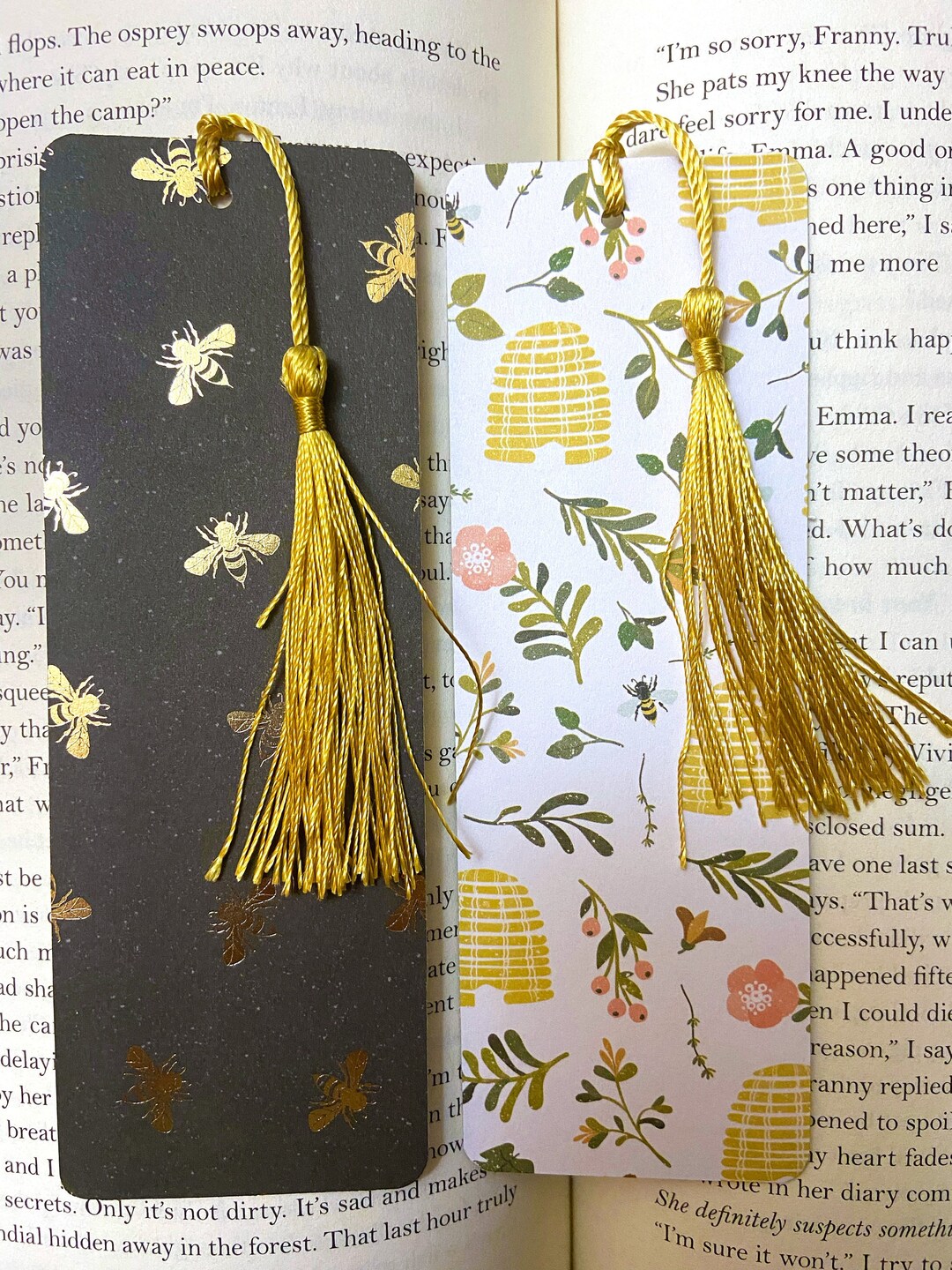 Cute Bee Bookmarks, Bookmark With Tassels, Book Lover Gift, Bumblebee ...