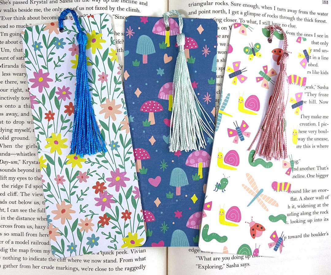 Colorful Garden Bookmark Set, Cute Mushroom Bookmarks, Bookmarks With ...