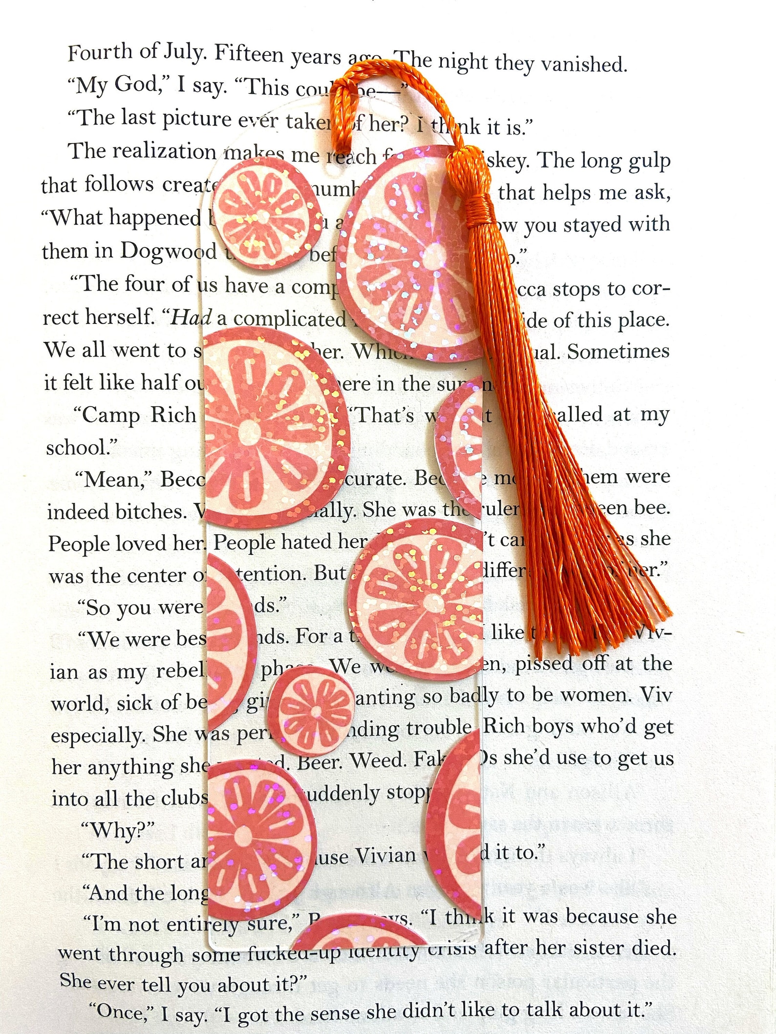 Acrylic Orange Patterned Bookmark, Sparkly Holographic Bookmark With ...