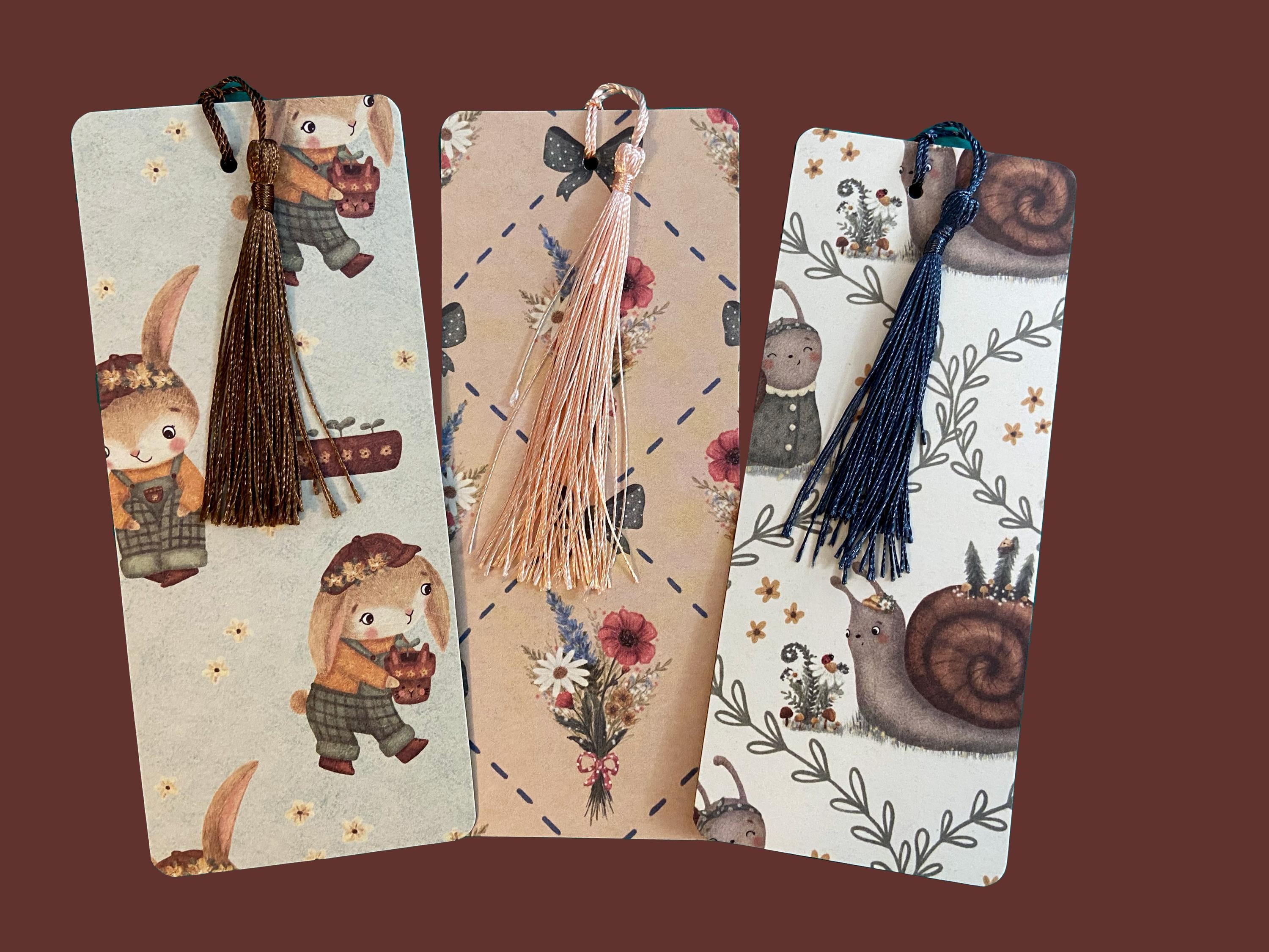 Cottage Core Forest Animal Bookmarks, Bunny and Snail Bookmarks, Cute ...