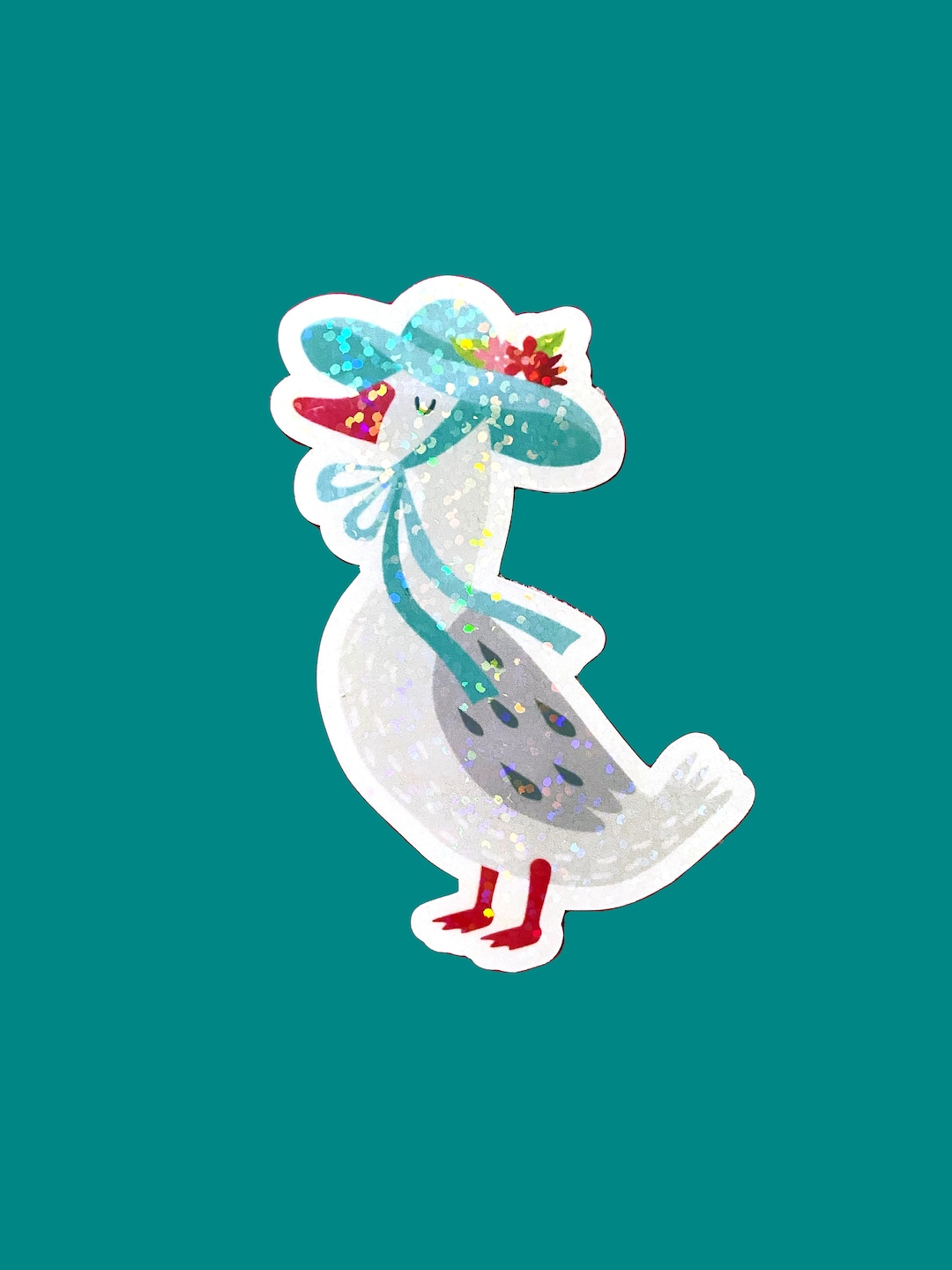 Holographic Mother Goose Sticker, Goose Lover Sticker, Cute Girly ...