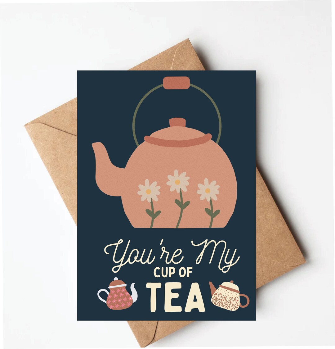 Teacup Valentines Day Card, You're My Cup of Tea, Cottage Core ...