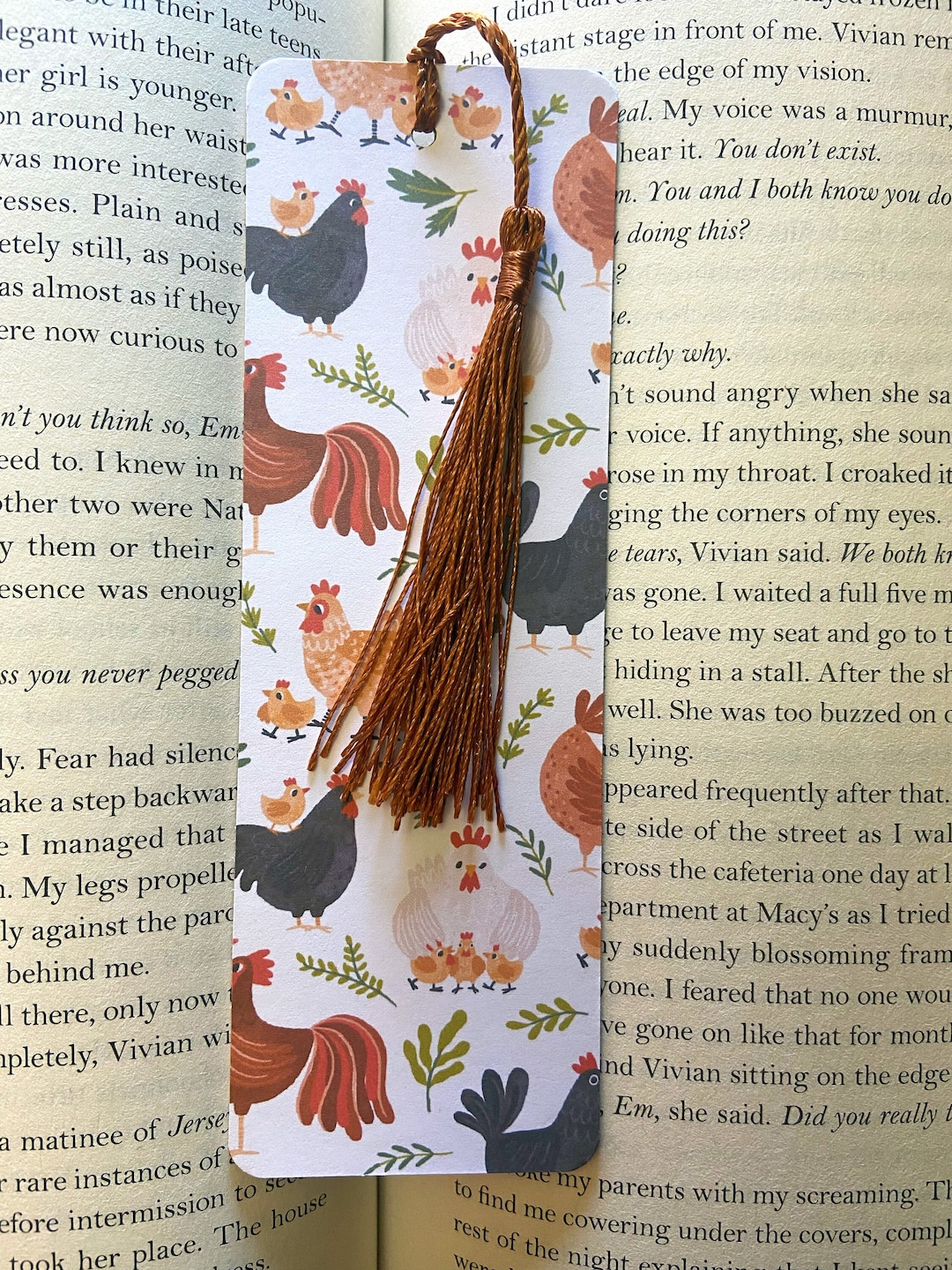 Chicken Bookmark, Cute Bookmark With Tassel, Chicken Lover Gift, Book ...