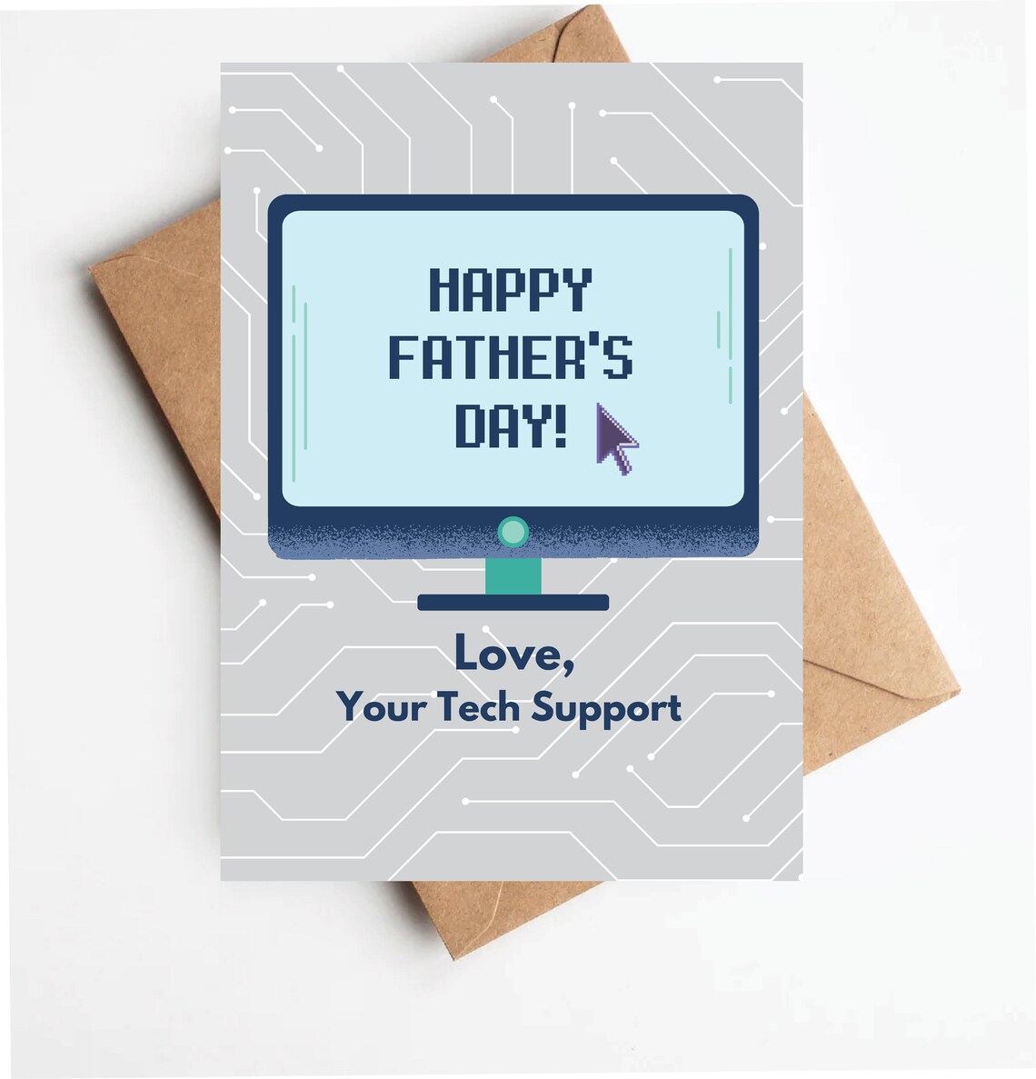 Funny Father's Day Card Tech Father's Day Card Love - Etsy