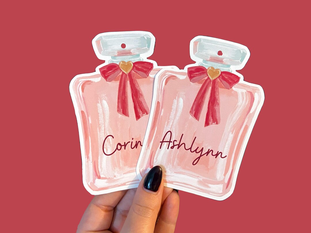 Pretty Perfume Bottle Bachelorette Party Favor Tags, Bridesmaid ...