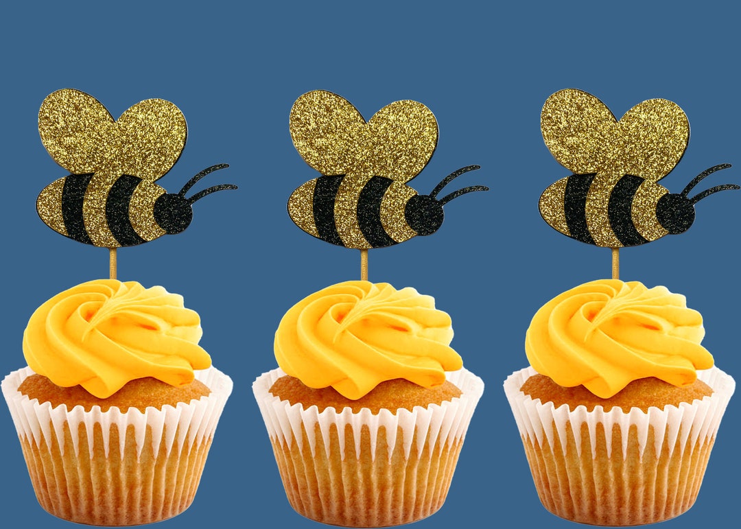 Bumblebee Cupcake Toppers, Bee Party Decorations, Bumblebee Birthday ...