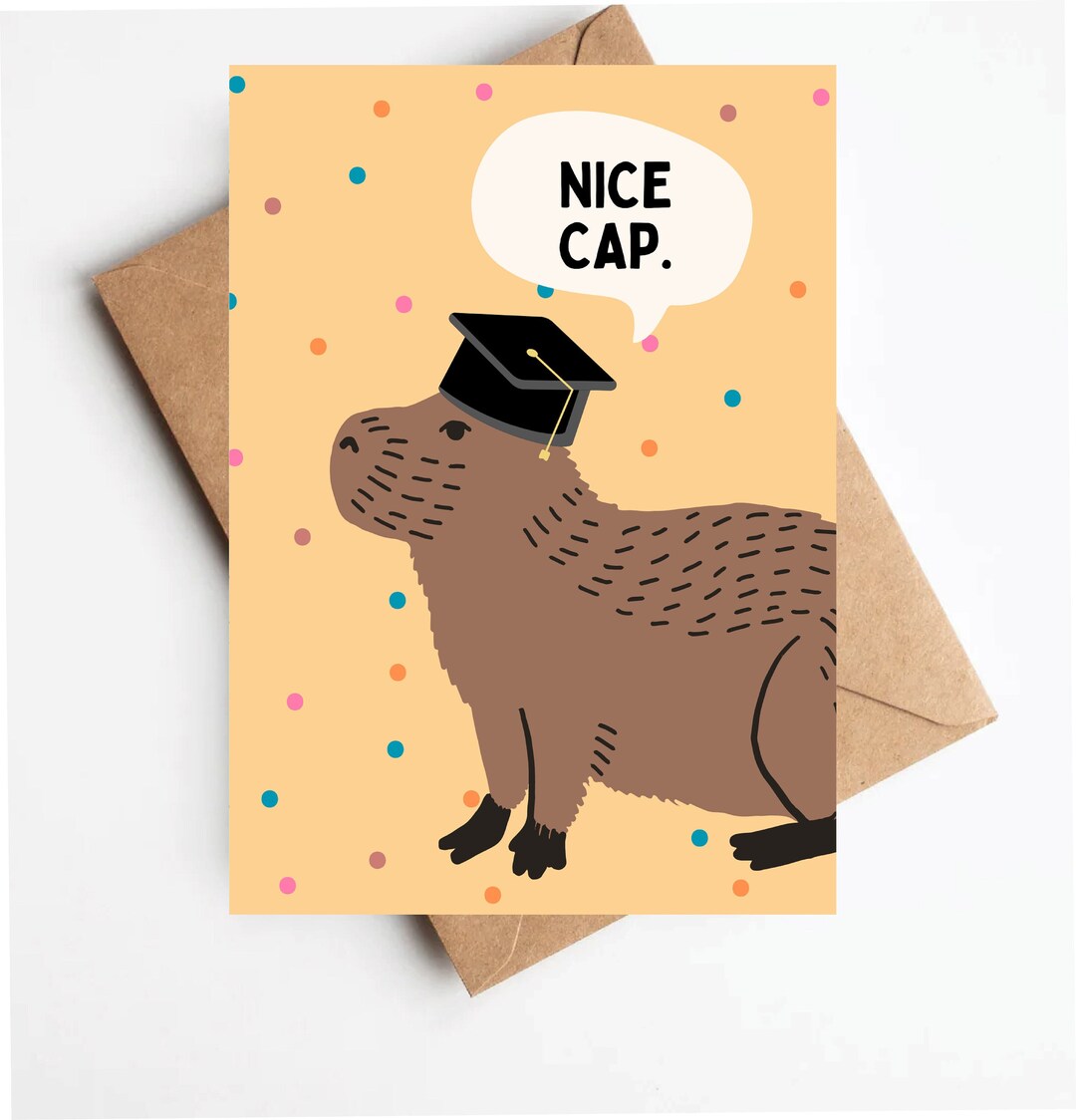 Funny Graduation Card, Capybara Graduation Card, Grad Card for Him ...