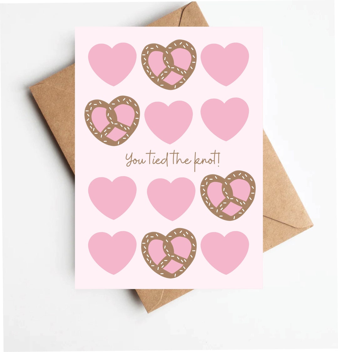Pretzel Wedding Card, You Tied the Knot, Funny Wedding Card, Unique ...