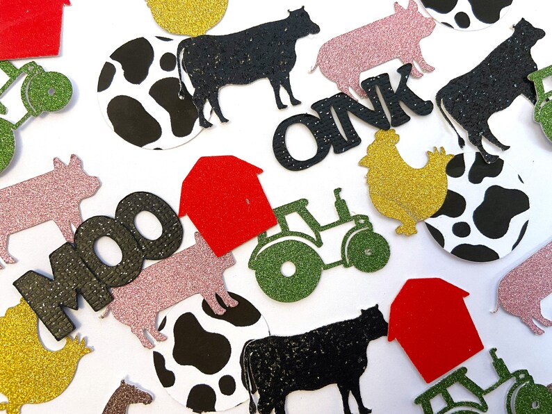 Farm Animal Confetti Cow Confetti Farm Birthday Decorations - Etsy