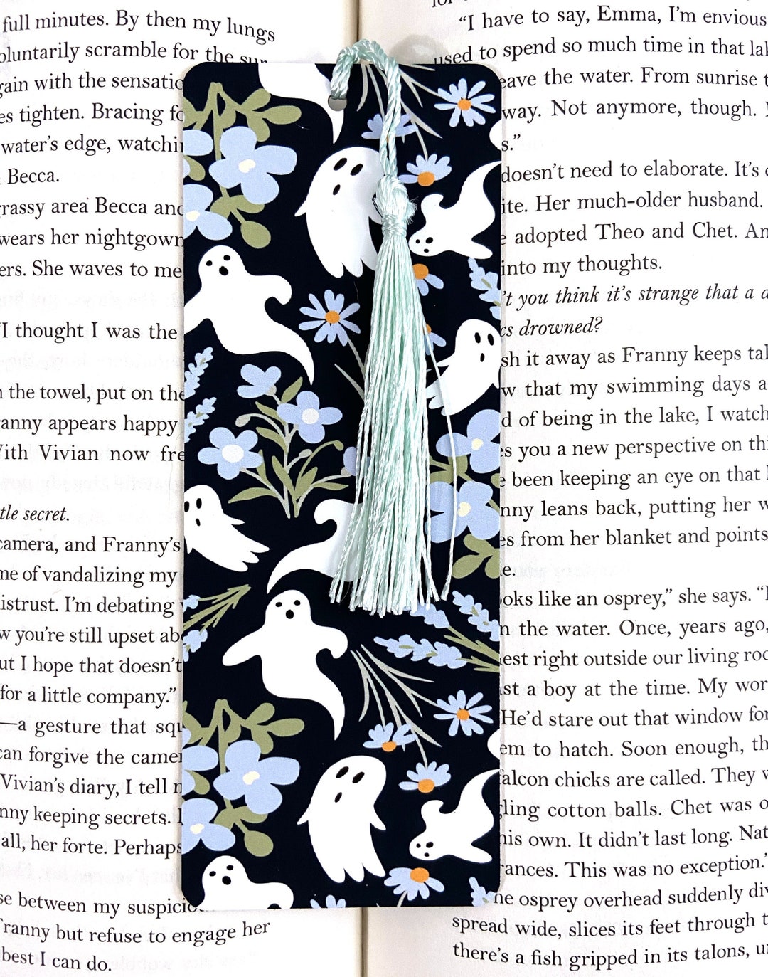 Floral Ghost Bookmark, Cute Halloween Bookmark, Funny Ghost Bookmark ...