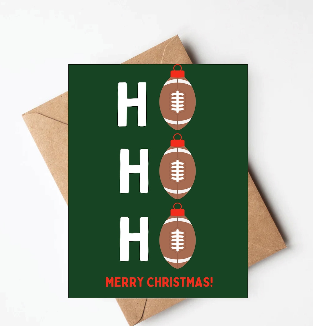 Football Christmas Card, Coach Christmas Card, Sports Holiday Cards for ...