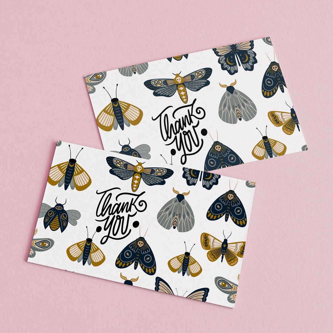 Small Business Thank You Cards, Moth Thank You Cards, Vintage Moth ...