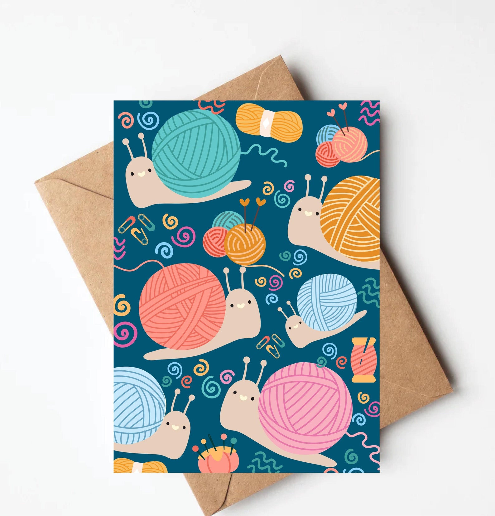 Yarn Snail Birthday Card, Unique Card, Any Occasion Card, Crochet ...