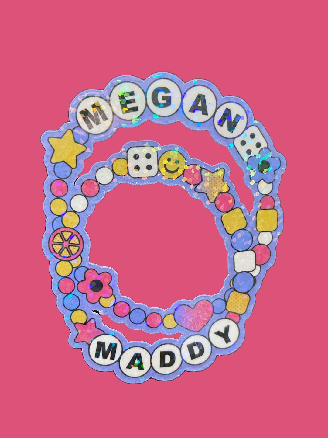 Personalized Friendship Bracelet Sticker, Bestie Sticker for Best ...