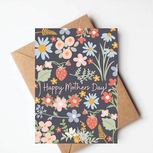 Colorful Floral Mothers Day Card, Sentimental Mothers Day Card, Flower ...