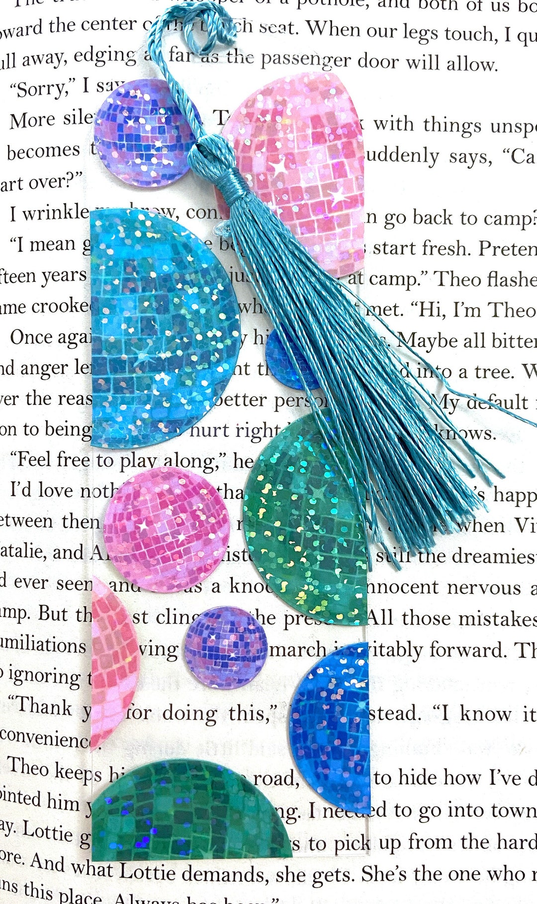 Acrylic Colorful Disco Ball Bookmark, Sparkly Holographic Bookmark With ...