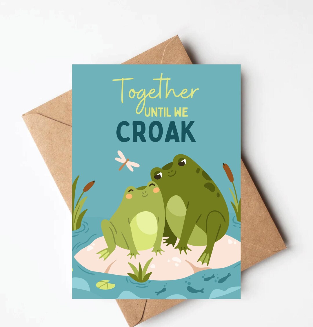 Funny Frog Valentines Day Card, Frog Over Valentines Day Gift, Together ...