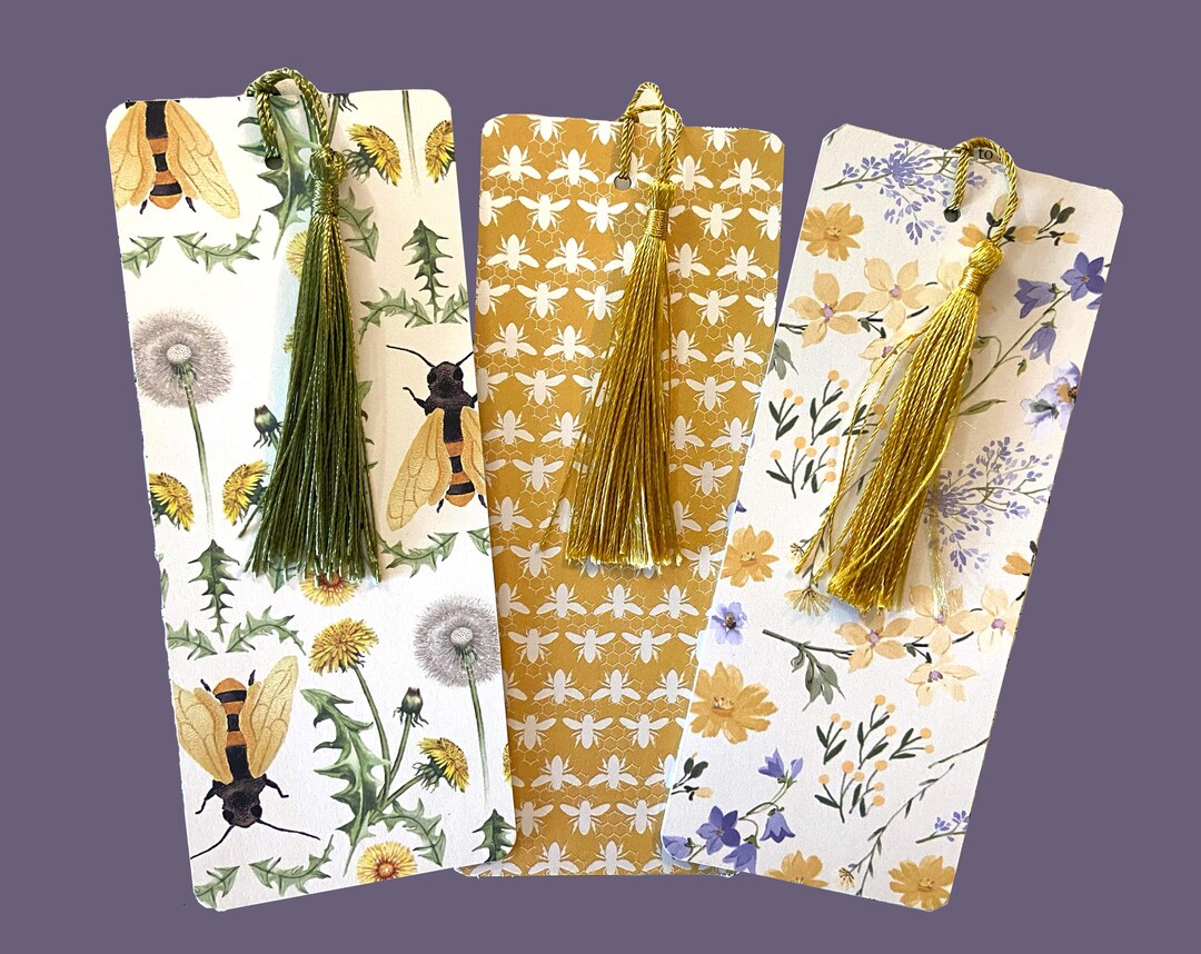 Wild Flower Bee Bookmarks, Bookmark With Tassels, Book Lover Gift ...